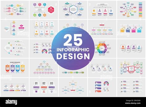 Business Infographic And Diagram Vector Collection With Colorful Shapes Data Visualization And