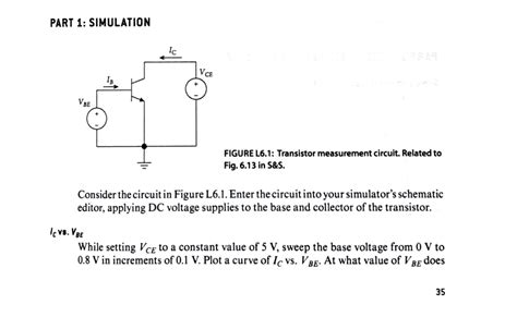 solved part 1 simulation vce vbe figure 16 1 transistor