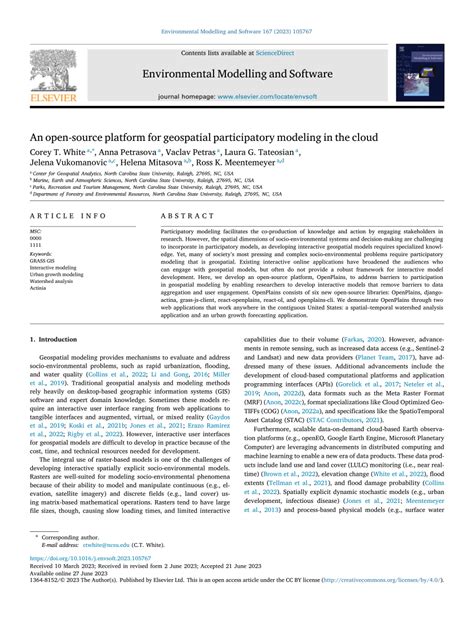 Pdf An Open Source Platform For Geospatial Participatory Modeling In
