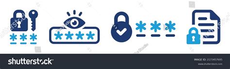 Password Security Vector Icon Illustration Set Stock Vector Royalty Free 2173457695 Shutterstock