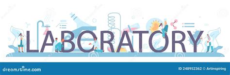 Laboratory Typographic Header Pharmaceutical Research Scientist