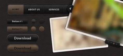 UI Leather Web Elements Pack Free Mockup FreeImages