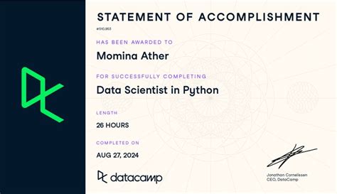 Momina Ather On Linkedin Datascience Learning Datacamp Achievement Learning
