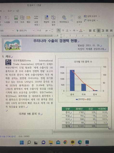 워드 실기 B형 차트 위치 지식in