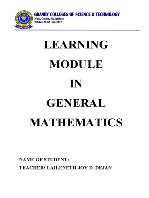 General Mathematics Pdf Function Mathematics Elementary Mathematics