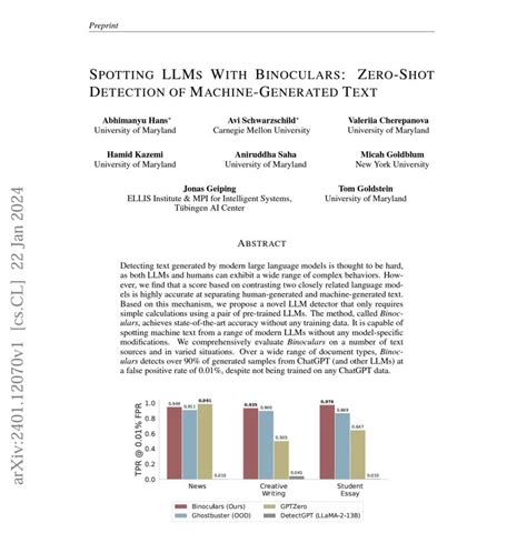 New Paper On Zero Shot Text Detection By Binoculars Elena Gurevich Posted On The Topic Linkedin