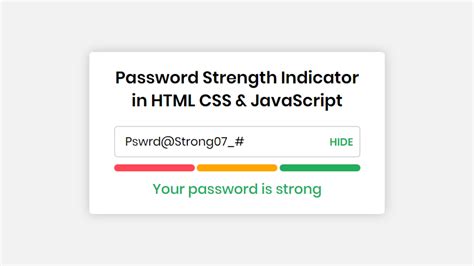 Password Strength Meter Using Html Css And Javascript By Codingnepal