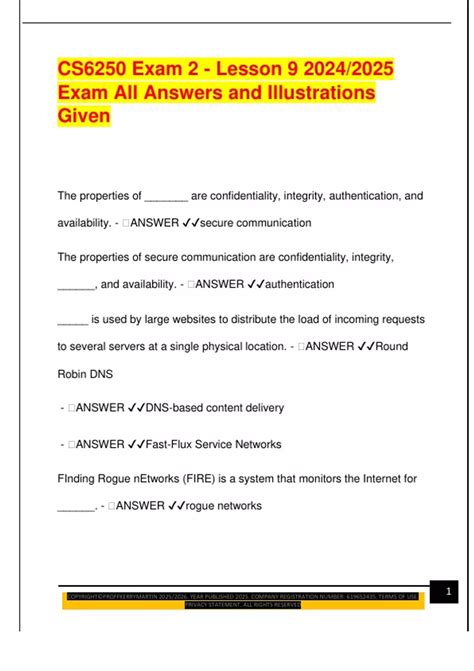 Cs6250 Exam 2 Lesson 9 2024 2025 Exam All Answers And Illustrations Given Cs6250 Stuvia Us