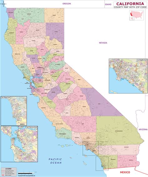 California Zip Code Map Willa Julianne