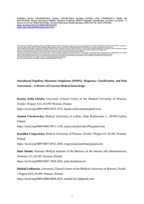 Pdf Intraductal Papillary Mucinous Neoplasms Ipmn Diagnosis