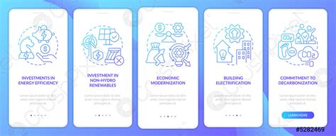 Net Zero Practices Blue Gradient Onboarding Mobile App Screen Stock Vector 5282469 Crushpixel