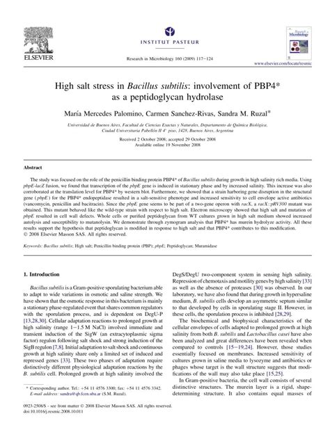 Digital Article Delivery Services On Linkedin High Salt Stress In Bacillus