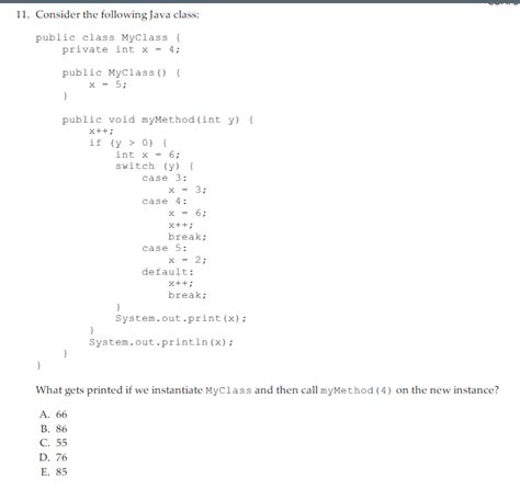 Solved 11 Consider The Following Java Class Public Class