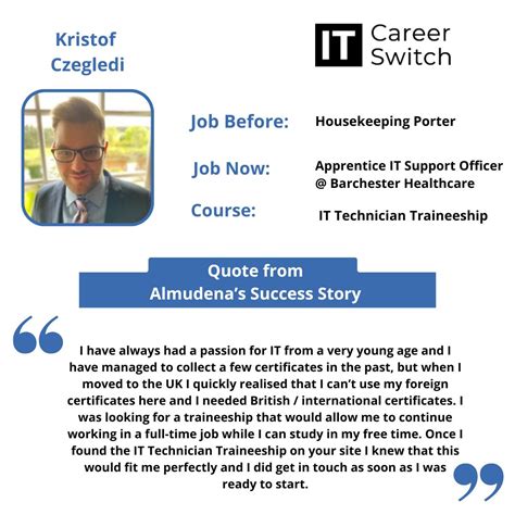 It Career Switch On Linkedin Congratulations To Our Recent Graduate Kristof C Who Has Started