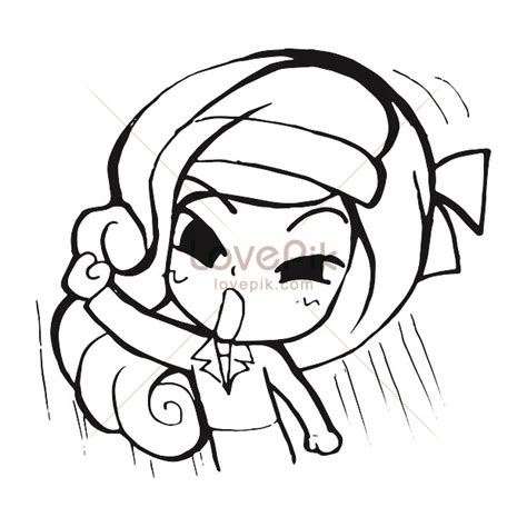 Enthusiastic Office Girl Cartoon Doodle Kawaii Anime Coloring