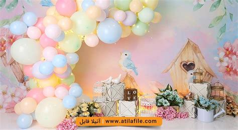 بک گراند عکس تولد کودک برای فتوشاپ آتیلا فایل