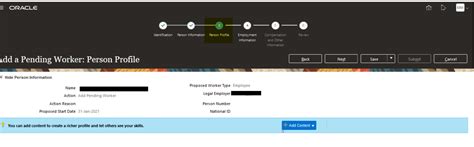 How To Hide Person Profile Tab While Adding A New Pending Worker Cloud Customer Connect