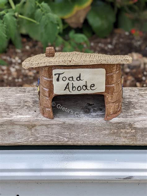 Toad House Ooak High Fired Toad Home Garden Art Fairy Etsy