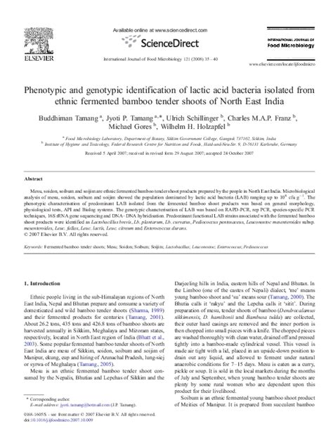 Pdf Phenotypic And Genotypic Identification Of Lactic Acid Bacteria Isolated From Ethnic