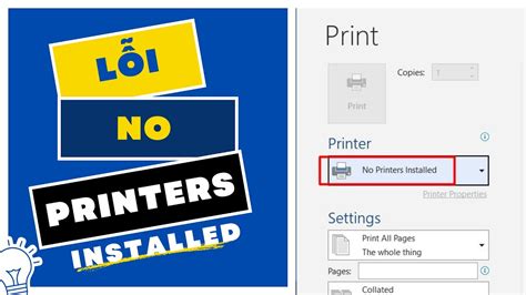 Cách Sửa Lỗi No Printers Installed Khi In Trong Word Excel Tin Học