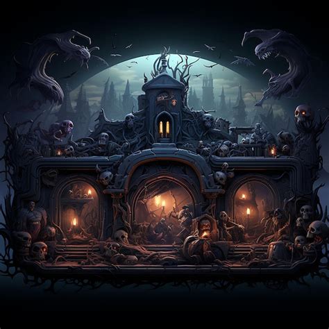 Premium Ai Image Necromancers Crypt Pop Up Ui Undead Confrontation