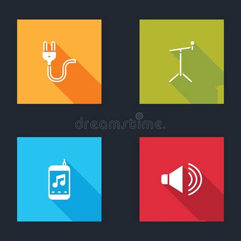 Set Electric Plug Microphone With Stand Music Player And Speaker