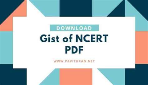 gist of ncert all books combo pdf download pavithran