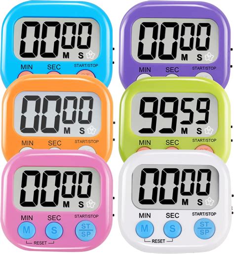 6 Pack Multi Function Electronic Timer Magnetic Digital Timers Big Lcd Display The Loudsilent