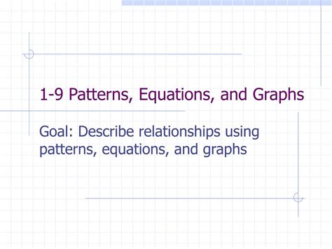 PPT Patterns Equations And Graphs PowerPoint Presentation Free