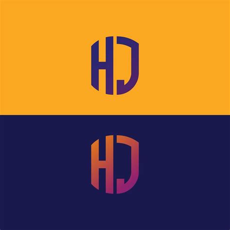 Hj Letter Logo Vector Template Creative Modern Shape Colorful Monogram