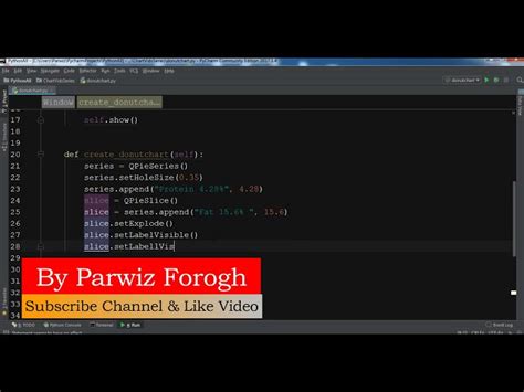 فیلم آموزشی PyQt5 ایجاد DonutChart با PyQtChart آموزش نمودار پایتون