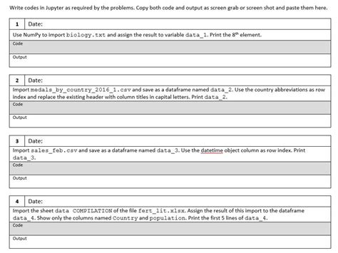 Solved Write Codes In Jupyter As Required By The Problems