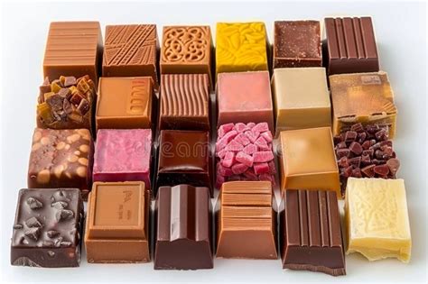 Assorted Chocolate Squares With Colorful Patterns Perfect For A Rich