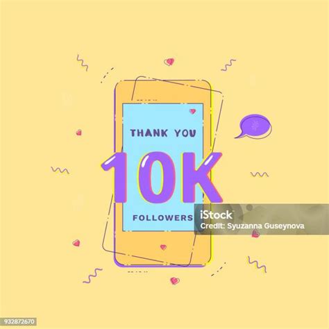 10 K 추종자 배너를 감사합니다 벡터 일러스트입니다 0명에 대한 스톡 벡터 아트 및 기타 이미지 0명 디자인 메시지 Istock