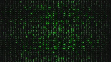 Realistic Crt Monitor Styled Green Binary Code Motion Background Animation With Digital Glitch