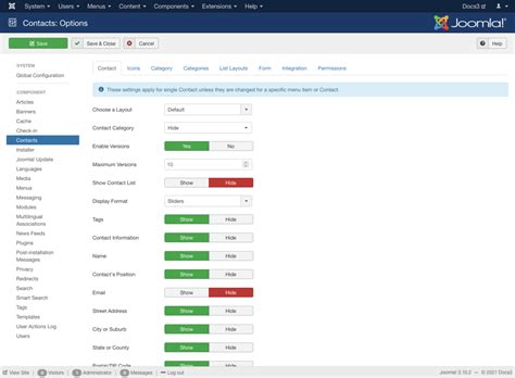 Help310 Components Contact Manager Options Joomla Documentation