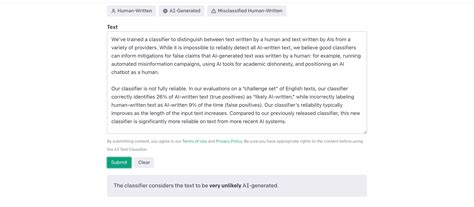 Openai發布可辨識ai生成文字的分類器，試圖緩解chatgpt濫用亂象 Ithome
