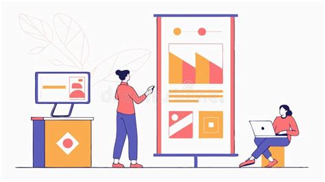 People Presenting Data Business Presentation And Teamwork Illustration