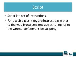 Client Server Side Scripting PPTX Web Development Internet