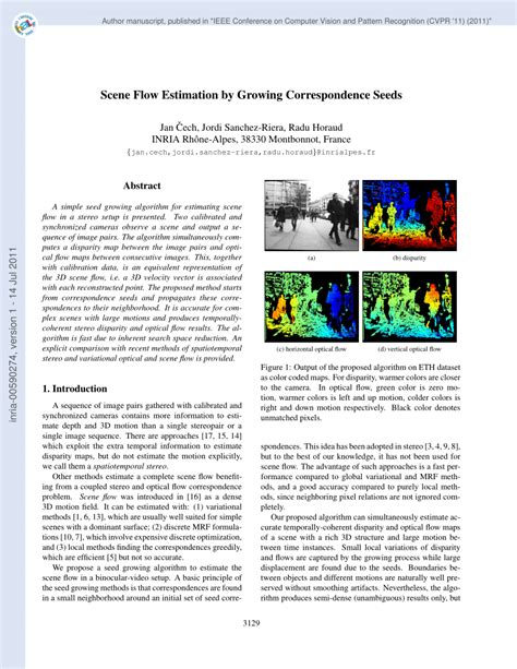 Pdf Scene Flow Estimation By Growing Correspondence Seeds