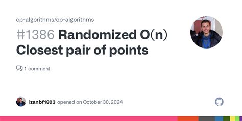Randomized O N Closest Pair Of Points Issue Cp Algorithms Cp Algorithms GitHub