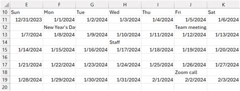 Turn A Table Of Events Into A Graphical Calendar Excel University