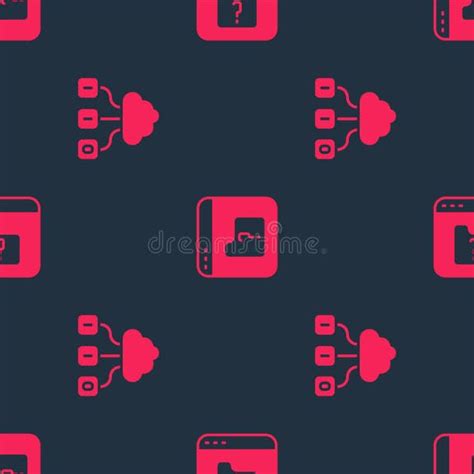 Set Cloud Technology Data Transfer And File Missing On Seamless Pattern