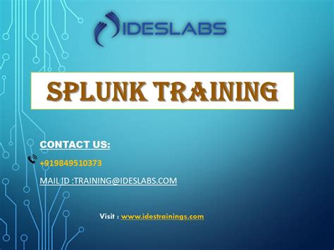 Ppt Splunk Training Idestrainings Powerpoint Presentation Free To