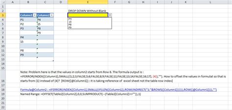 Issue While Removing Blank Values In Excel Data Validation List Drop Down Stack Overflow