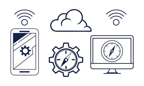 Cloud Computing Mobile Devices And A Computer 55934897 Vector Art At