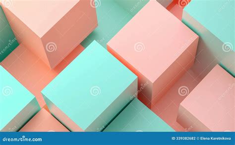 Cubes Intersecting And Overlapping Each Other Creating A Three