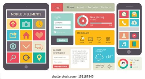 Modern Ui Flat Design Vector Kit Stock Vector Royalty Free Shutterstock
