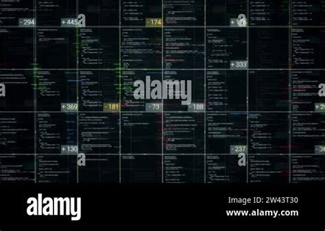 Programming Blocks Of Code On Black Background Seamless Loop Animation Abstract Computer
