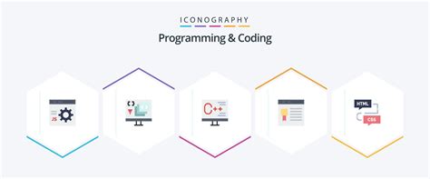 Programming And Coding 25 Flat Icon Pack Including Development Browser